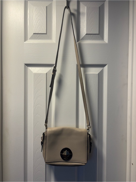 kate spade | Bags | Kate Spade Taupe Crossbody With Black Circular Logo ...